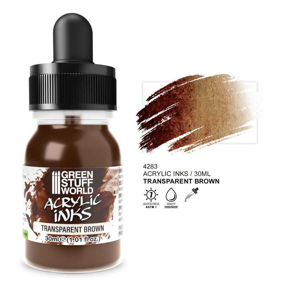 Acrylic Inks - TRANSPARENT BROWN 30 ml