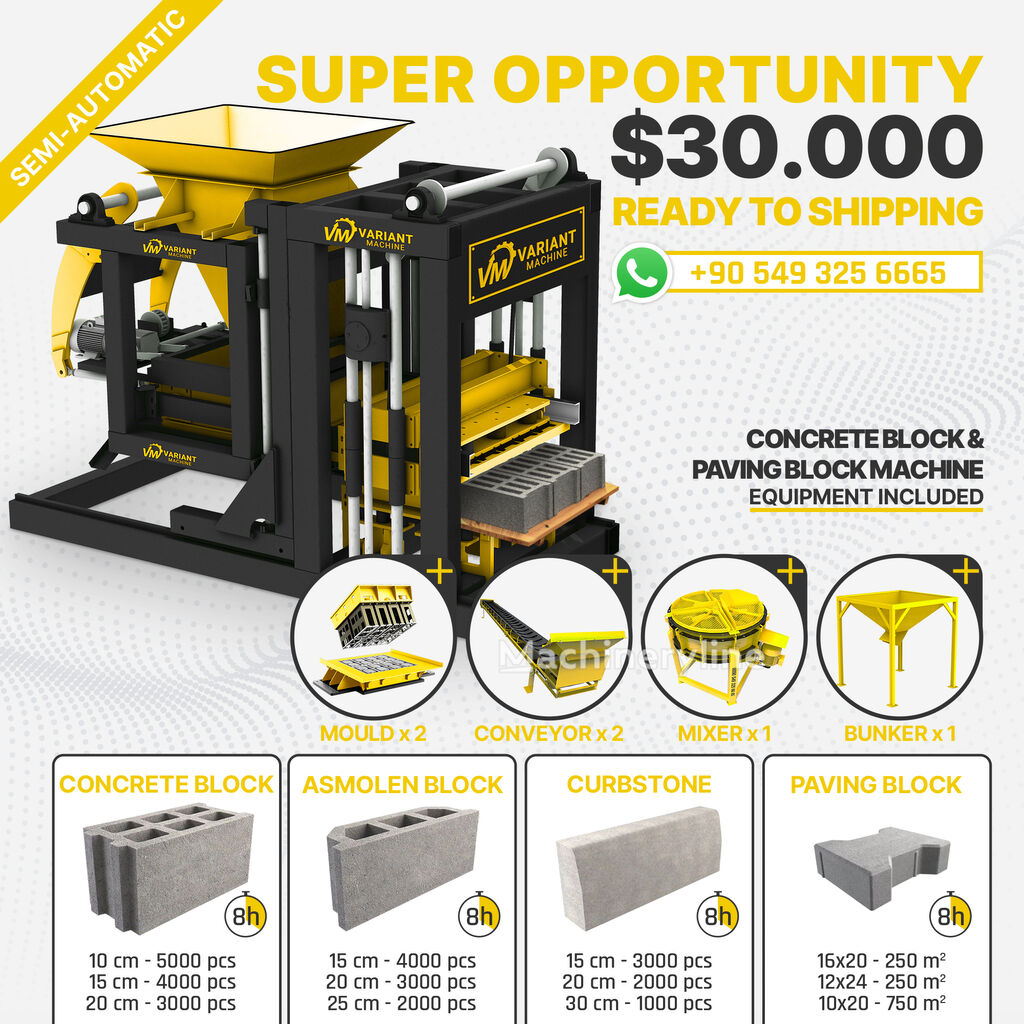 Nova Variant 3.1 Concrete Block Machine oprema za proizvodnju betonskih blokova