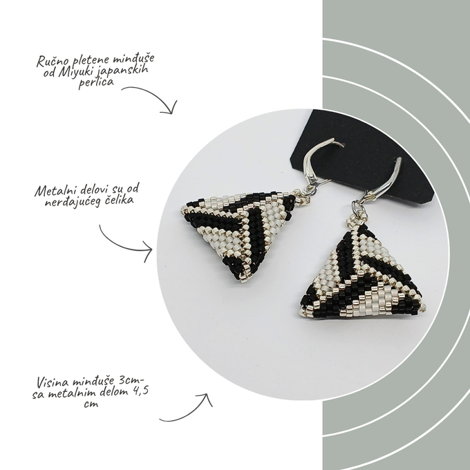 MINIMALIST TRIANGLES minđuše – Miyuki crne