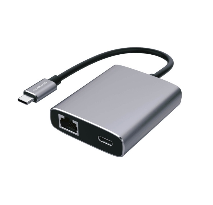 Kabl adapter USB3.1 C M-2xUSB3.0 A F+USB3.1 C F+RJ45