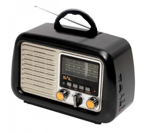 SAL Prenosni retro radio prijemnik RRT2B 3W, FM, USB, microSD, Bluetooth, baterija 1200mAh