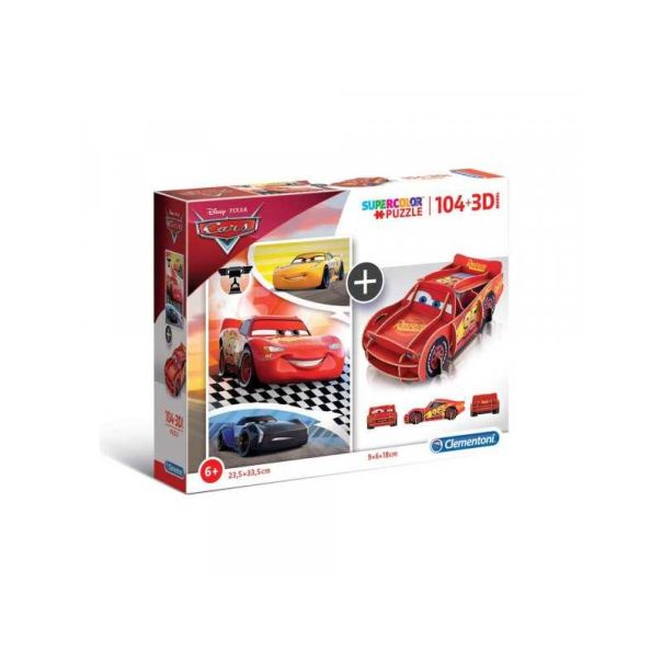 CLEMENTONI Puzzle 3D model Cars - 104 dela