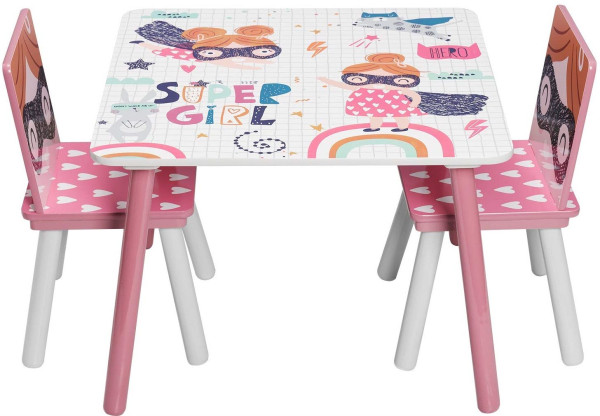 Set za decu STO SA 2 STOLICE SUPER GIRL, Kinder Home