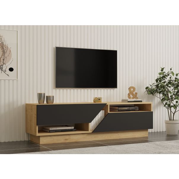 HANAH HOME TV komoda Yaprak, braon/crna