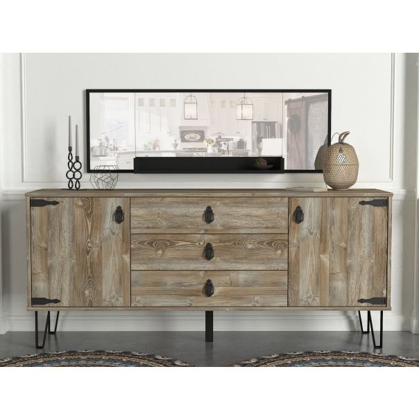 HANAH HOME Komoda Costa Aynali Console, braon