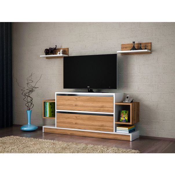 HANAH HOME TV komoda Magic, bela/braon