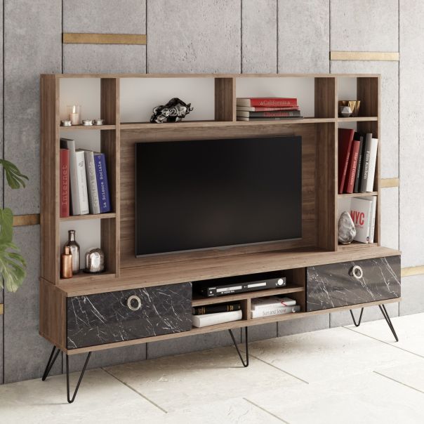 HANAH HOME TV komoda Lorenz, braon/crna