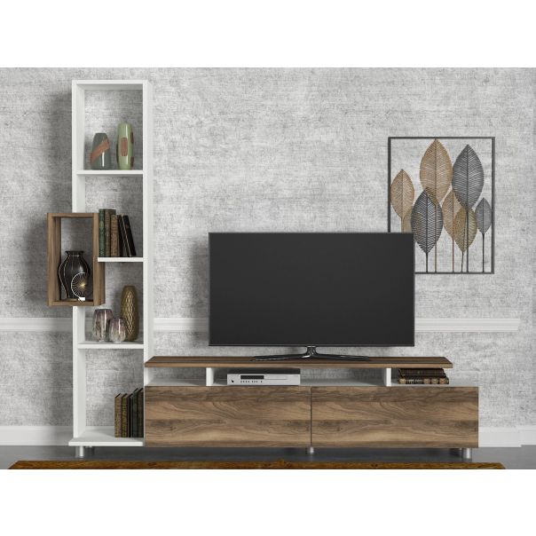 HANAH HOME TV komoda Tulip, bela/braon