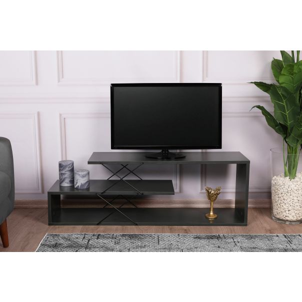 HANAH HOME TV komoda Zigzag, antracit