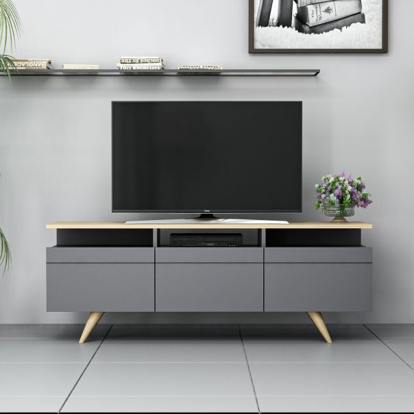 HANAH HOME TV komoda Berlin 150, antracit