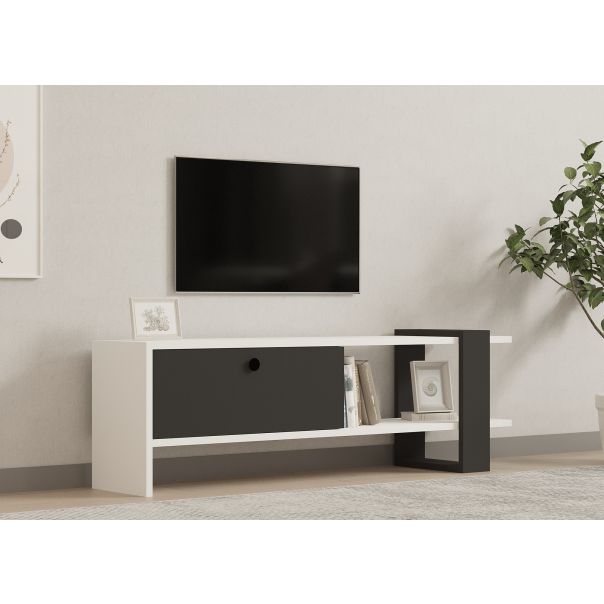 HANAH HOME TV komoda Funda, bela/crna