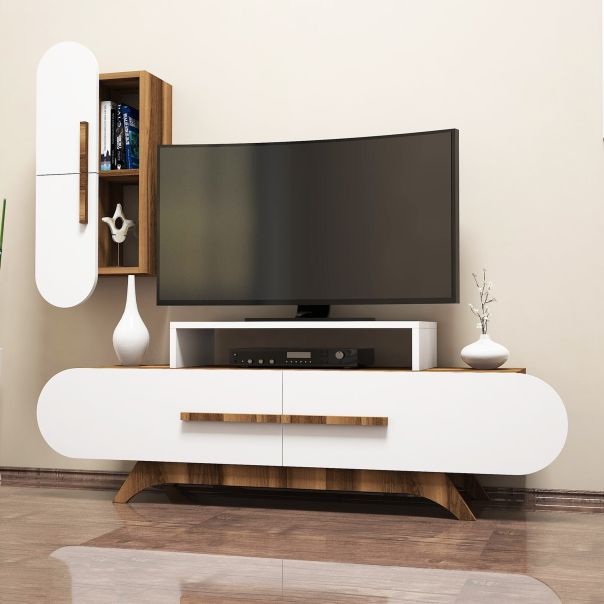 HANAH HOME TV komoda Rose S, braon/bela