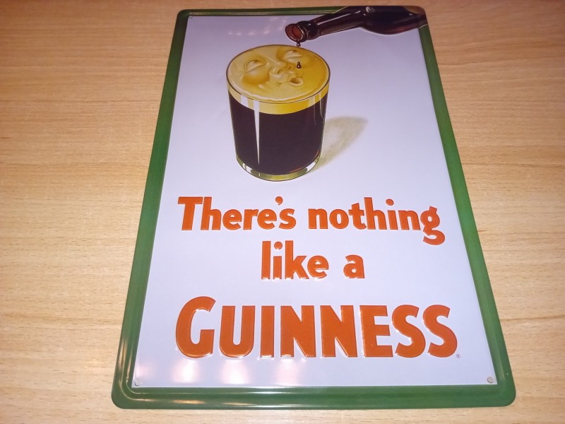 METALNA RELJEFNA REKLAMA "GUINNESS" 30x20cm *NOVO*