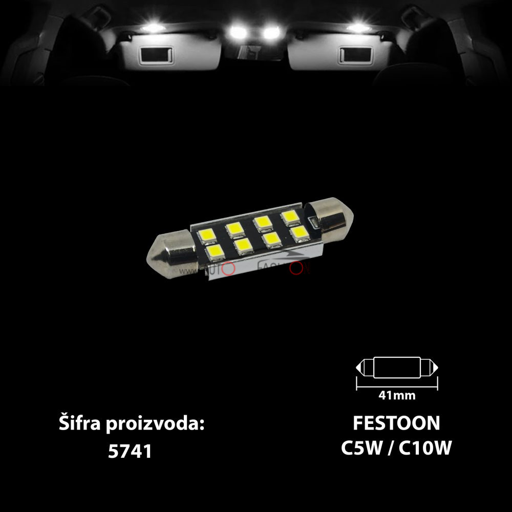 Led Siajlica Festoon c10w c5w 41mm 8smd