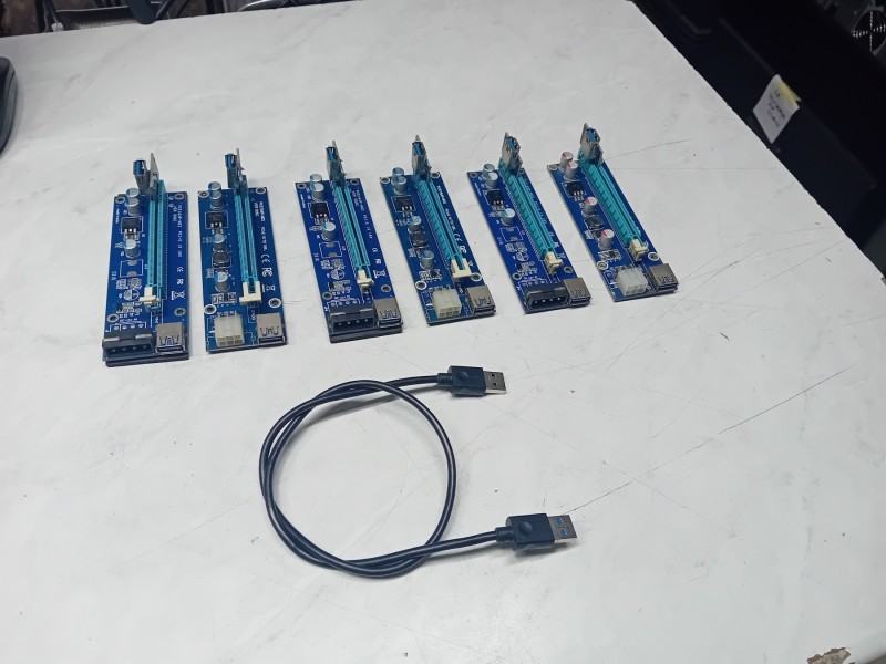 6x PCI-E Riser Card PCI Express 1x to 16x Adapter