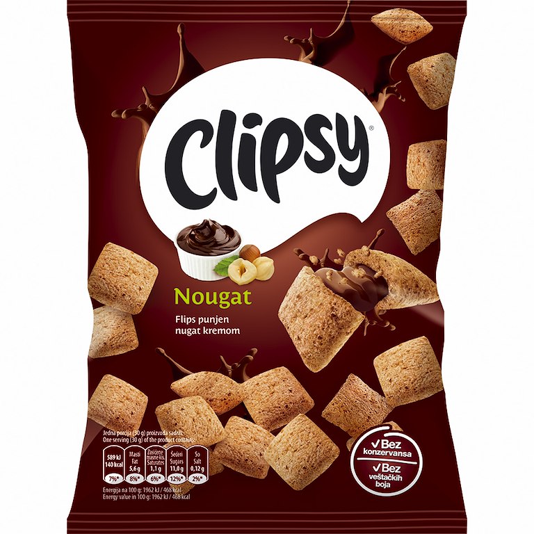 Nugat jastucici Clipsy punjeni kremom 80