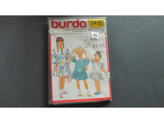 Original Nemačka Burda kroj, Burda šnit broj 5415