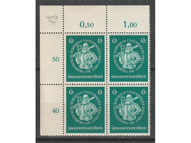 400 Jahre Albertus Universität Königsberg-1944-MNH