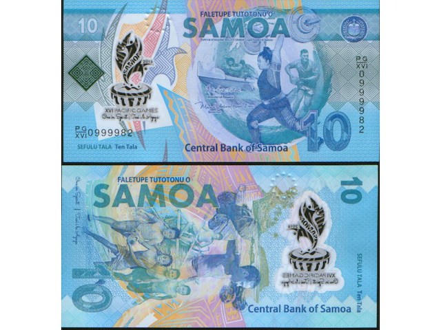 Samoa 10 Tala 2019. UNC Polymer.