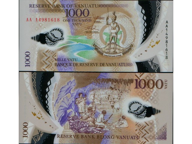 Vanuatu 1000 Vatu 2014. UNC Polymer.
