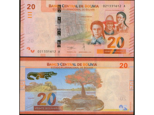 Bolivia 20 Bolivianos 2018. UNC.
