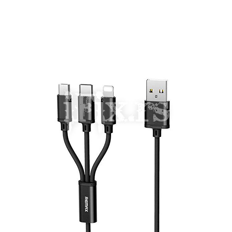 3u1 kabl REMAX Gition RC-131 USB na Lightning, Micro, USB-C 1m