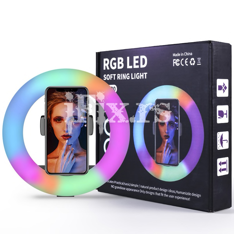 Selfie Ring Light portable MJ26 RGB colorful za tripod