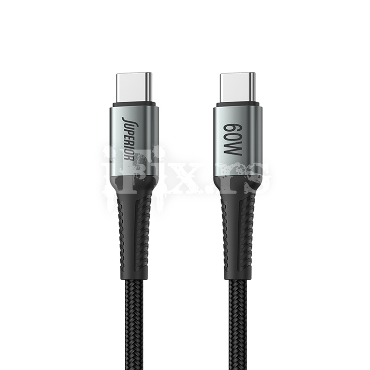 USB-C na USB-C 60W 3A pleteni kabl Superior SU-K102 1m