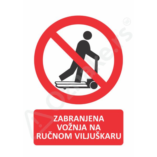 Zabranjena vožnja na ručnom viljuškaru