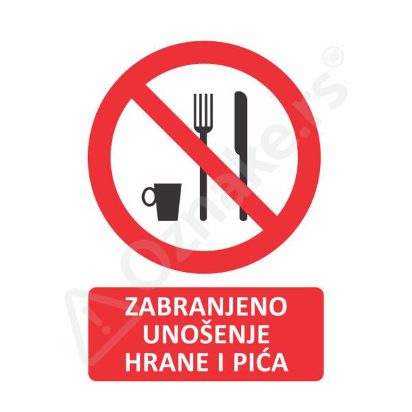 Zabranjeno unošenje hrane i pića