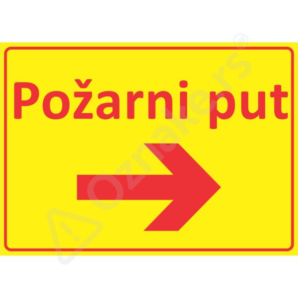 Požarni put strelica desno