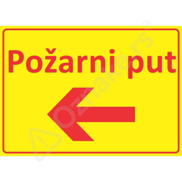 Požarni put strelica levo