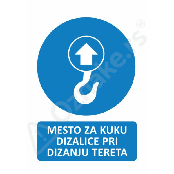 Mesto za kuku dizalice pri dizanju tereta