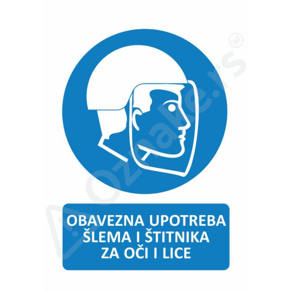 Obavezna upotreba šlema i štitnika za oči i lice