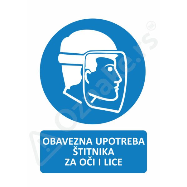 Obavezna upotreba štitnika za oči i lice