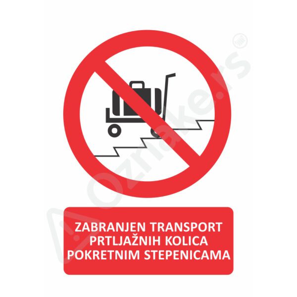 Zabranjen transport prtljažnih kolica pokretnim stepenicama