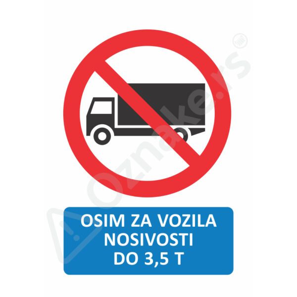 Osim za vozila nosivosti do 3,5 t