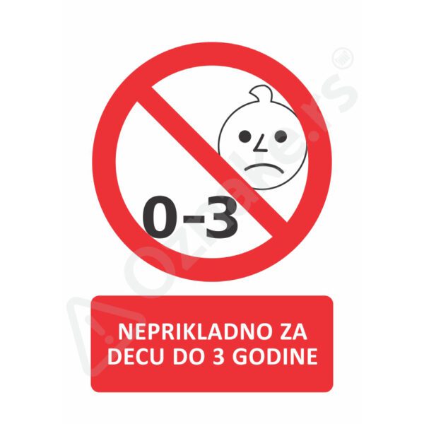 Neprikladno za decu do 3 godine