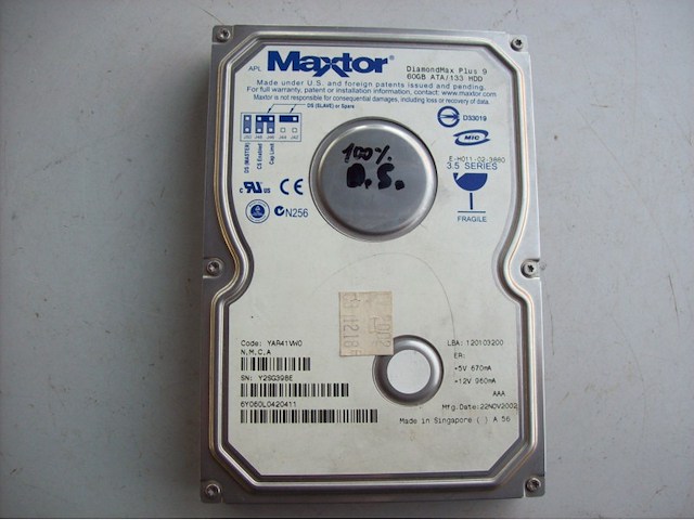 60 Gb Maxtor ata - 3.5 inca - 6Y060L0 ,100%