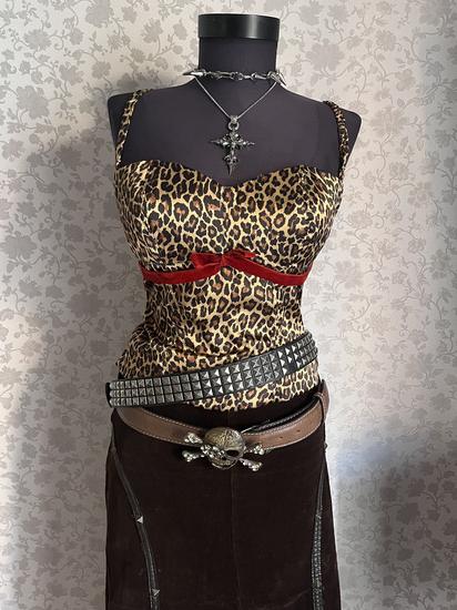 Leopard print top korset