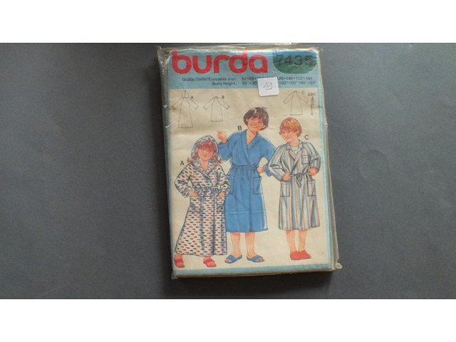 Original Nemačka Burda kroj, Burda šnit broj 7435