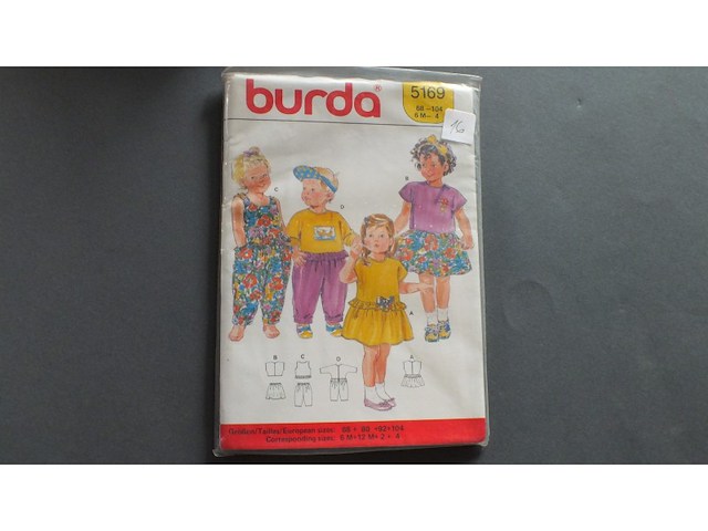 Original Nemačka Burda kroj, Burda šnit broj 5169