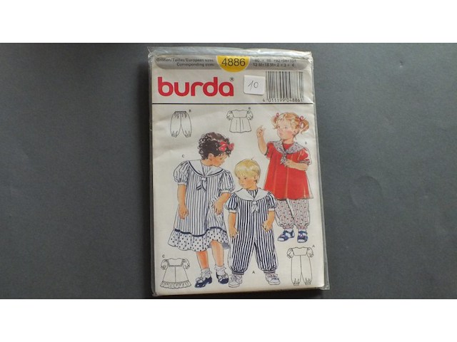 Original Nemačka Burda kroj, Burda šnit broj 4886