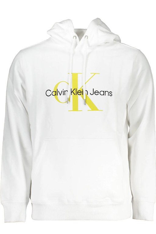 CALVIN KLEIN Muški duks J30J320805_BIANCO_YAF, Belo-Žuti