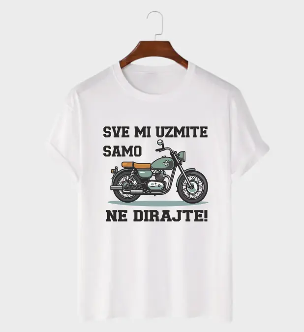 MAFIMI Majica Sve mi uzmite samo motor ne dirajte, Bela