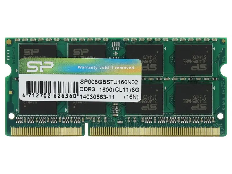 SILICON SP008GBSTU160N02 POWER 8GB, DDR3, SODIMM, 1600Hz