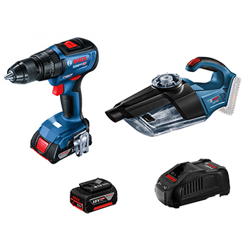 Bosch set akumulatorskih alata - akumulatorska bušilica-odvrtač GSB 18V-50 + akumulatorski usisivač GAS 18V-1 0615990M44