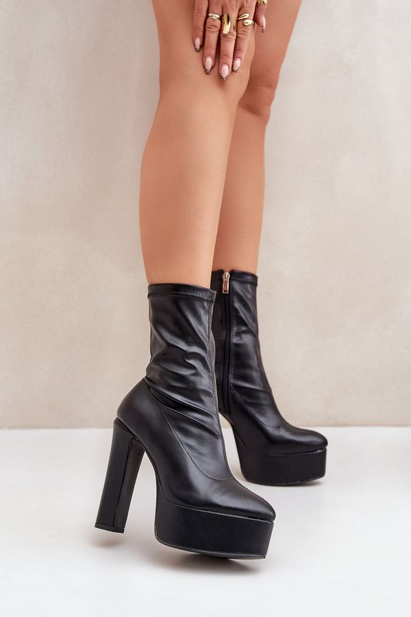FS1 HIGH HEEL AND PLATFORM BOOTS BLACK TENNIRA