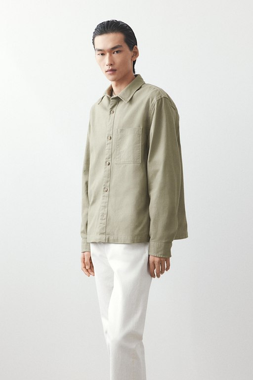 REGULAR FIT COTTON TWILL OVERSHIRT