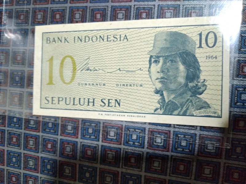 indonezija 1964 unc 10 sena